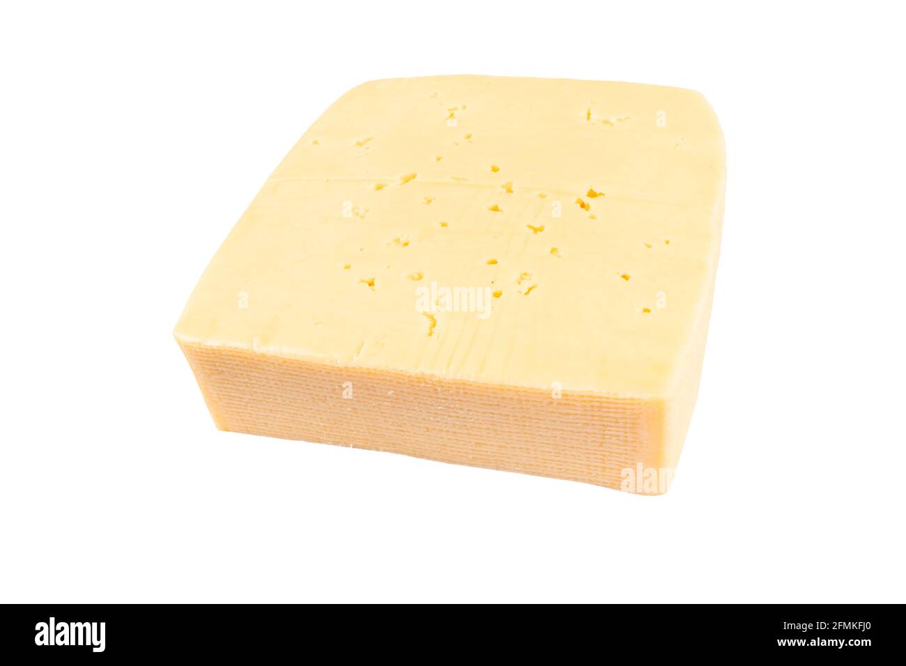 Cheese block isolated on white background with clipping path. Closeup ...