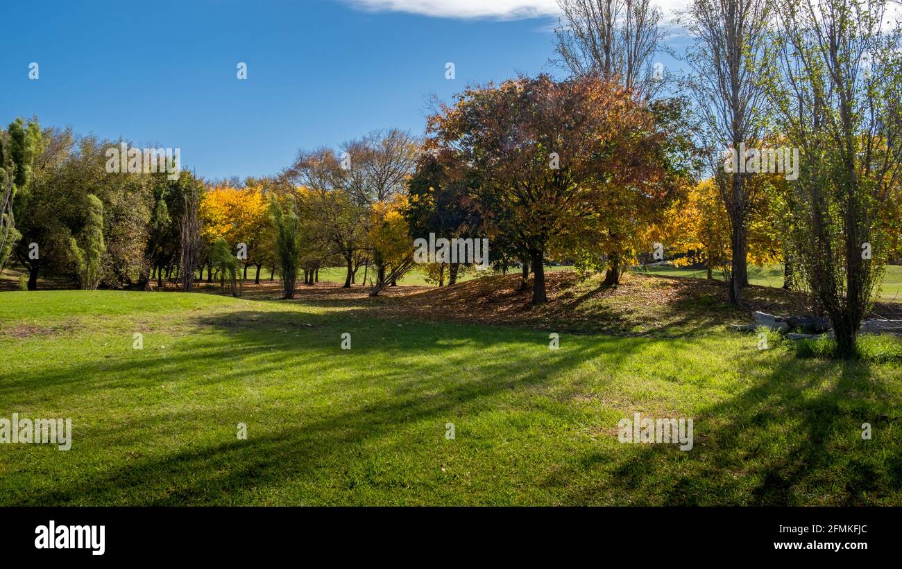 Albert Park Golf Course with buildings background at Melbourne Victoria ...