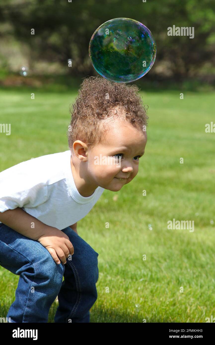 Bubble gun child hi-res stock photography and images - Alamy