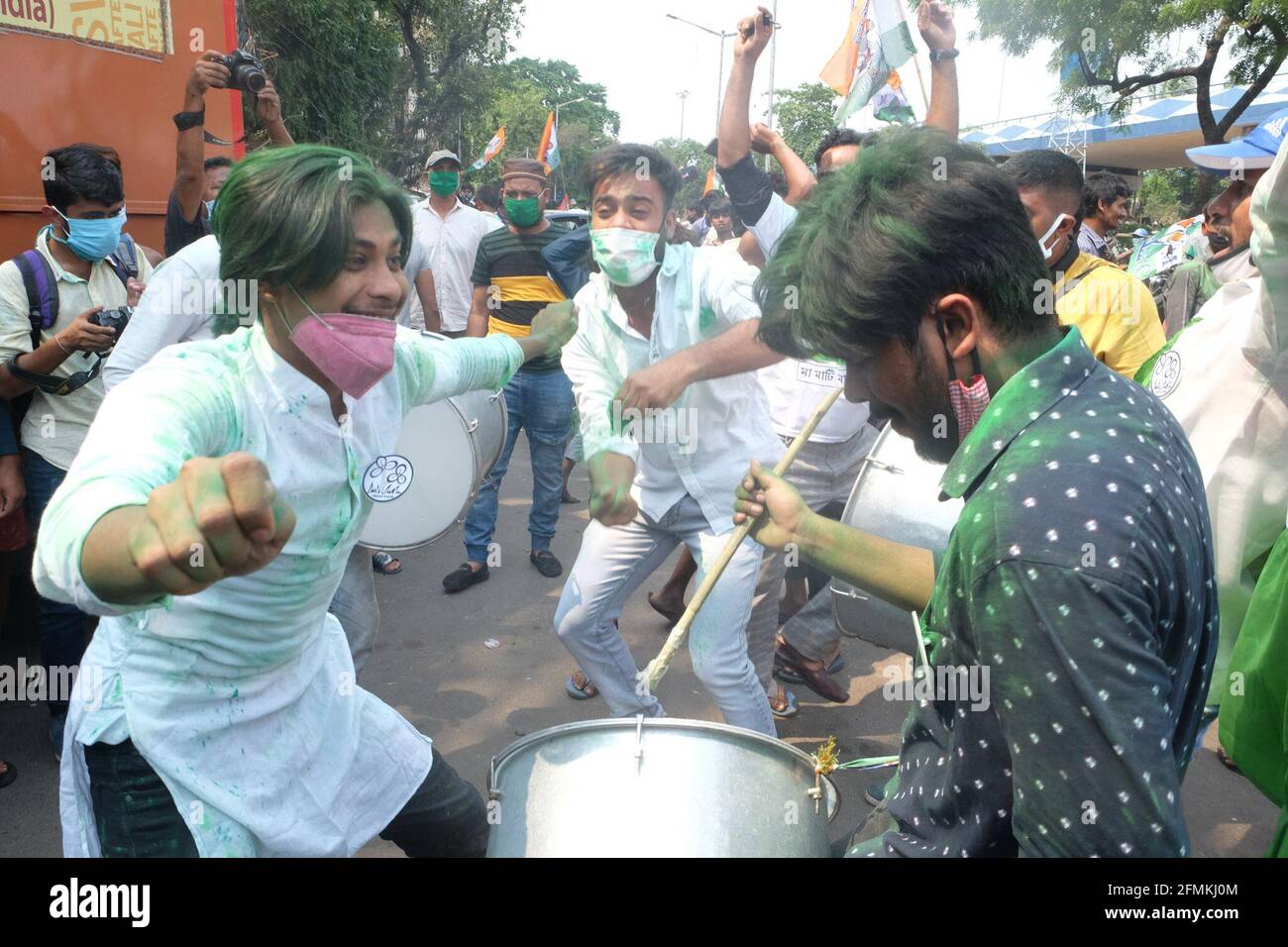 All India Trinamool congress party activists celebrating their winning ...