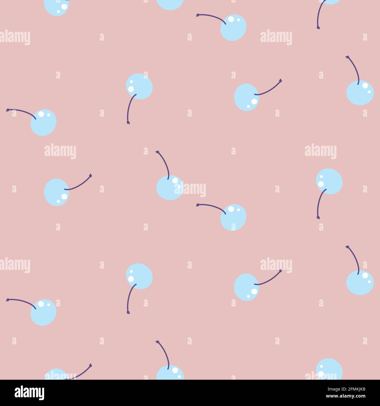 Cherry beige seamless fruit vector pattern. Berry background for print ...