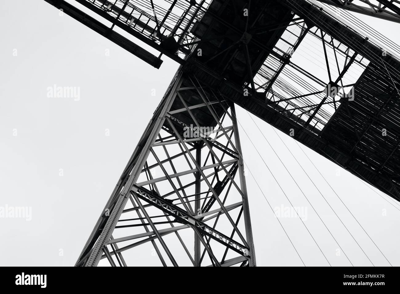 Newport Transporter Bridge, constructed in 1902 crosses the River Usk ...