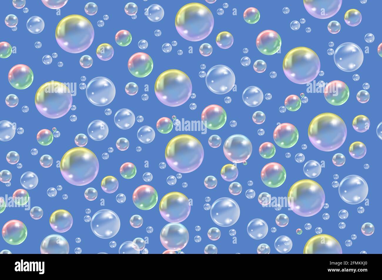 Flying transparent soap bubbles on a colored background Stock Vector ...