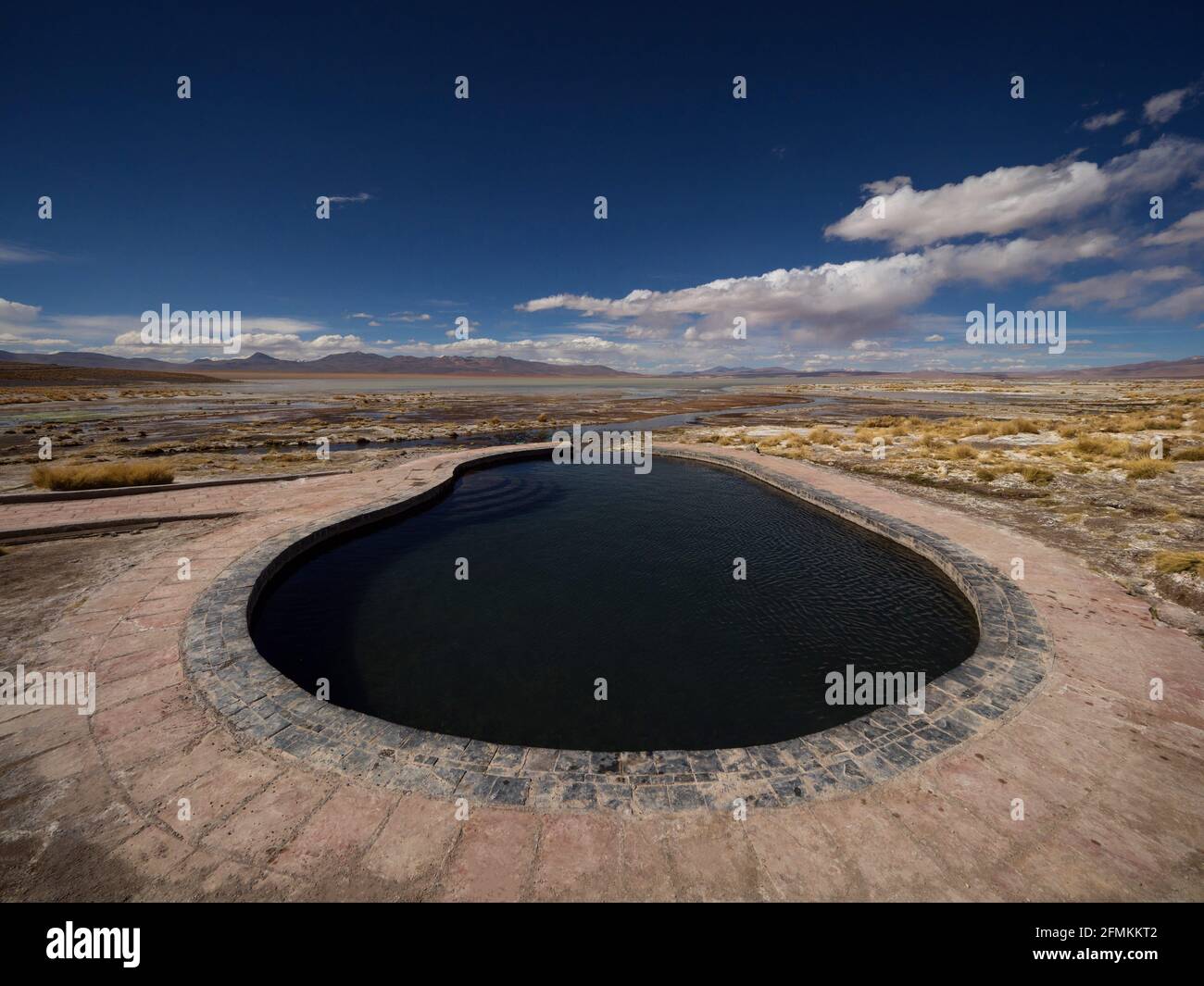 Nature landscape panorama view of outdoor swimming pool Termas de ...