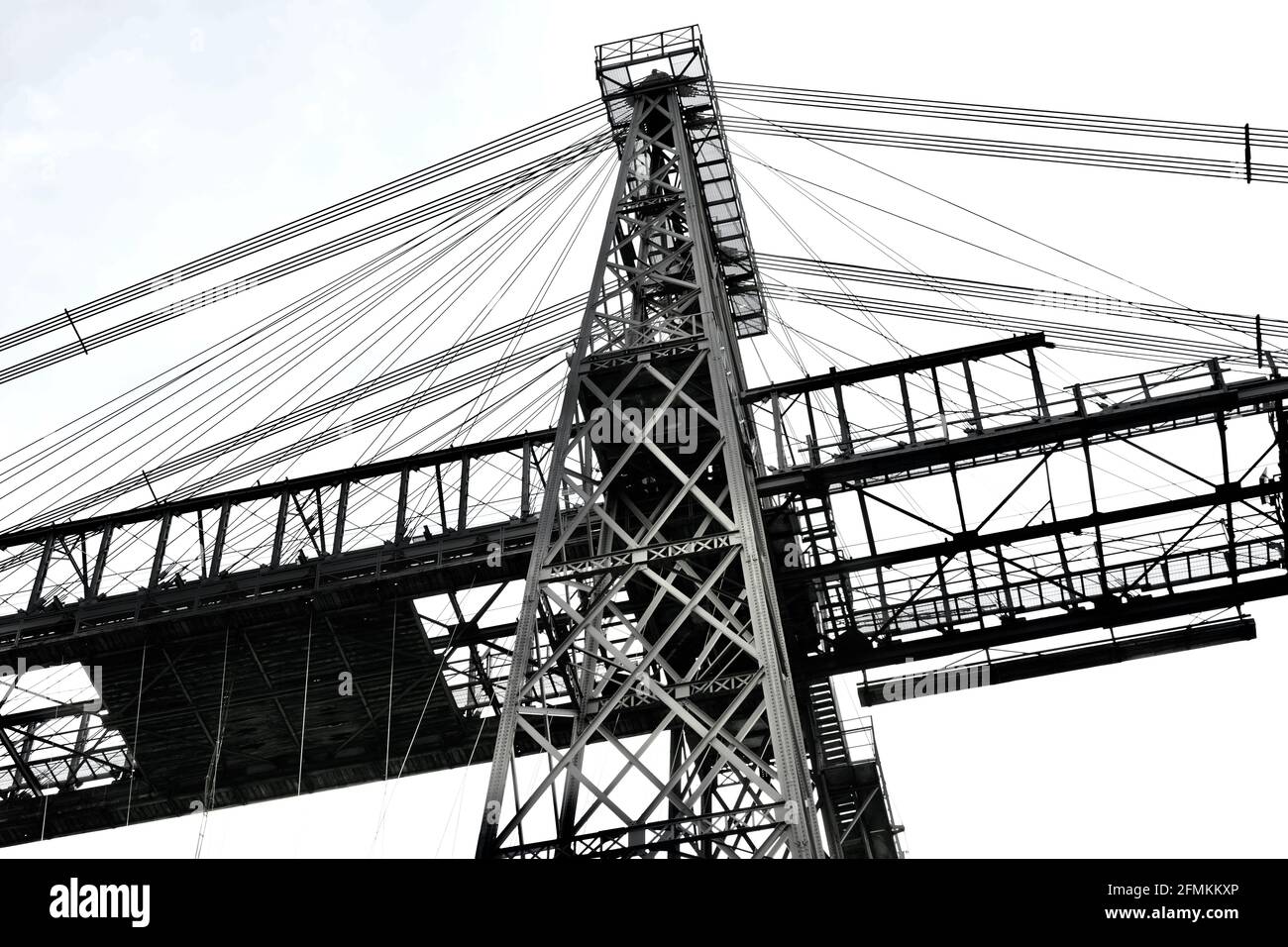 Newport Transporter Bridge, constructed in 1902 crosses the River Usk ...