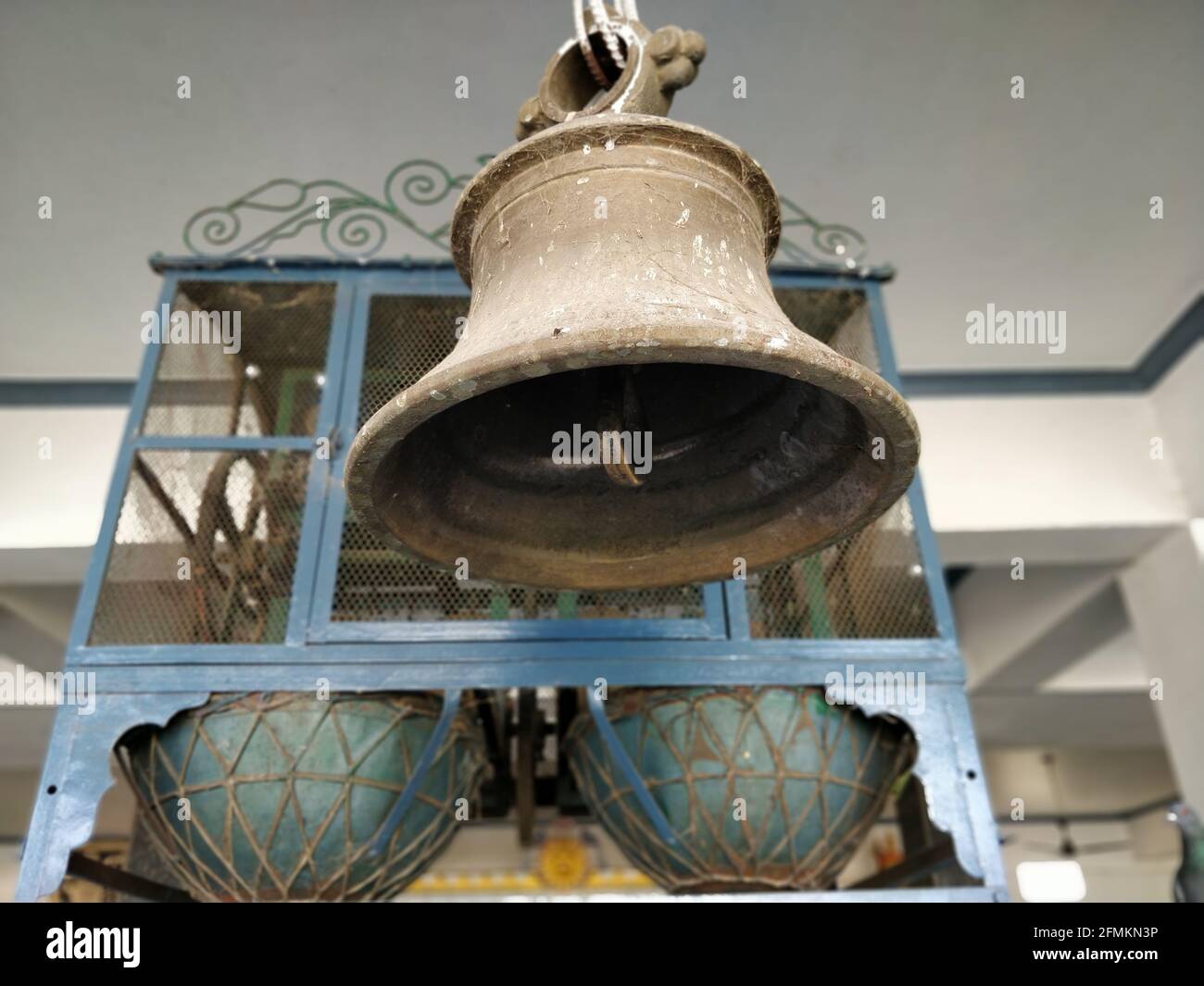 Closeup of the bell of a Hindu Temple in Rajasthan, India Stock Photo ...