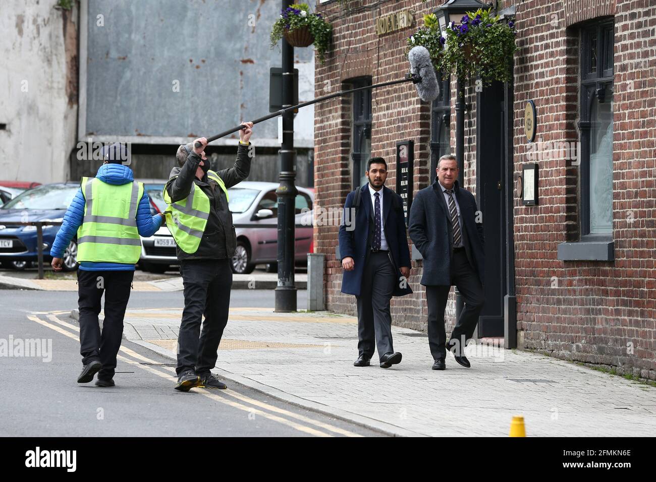 Stockport, UK. 10th May, 2021. Michael Nardone, (R) who plays D.I Neil ...