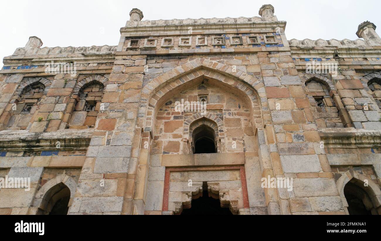 Low angle shot of the Shish Gumbad tomb in Lodhi Gardens, India Stock ...