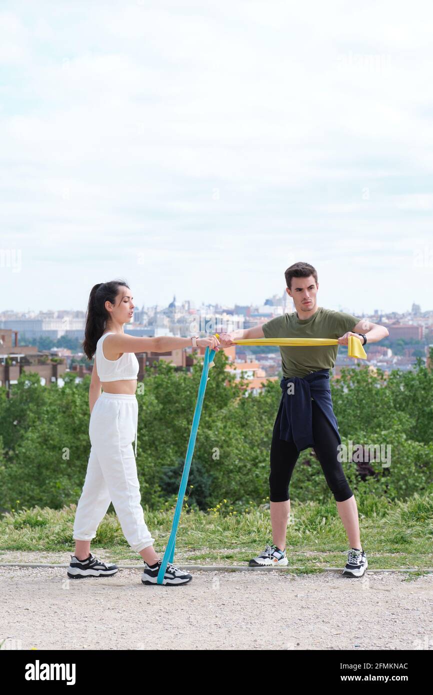 Rubber band stretching hi-res stock photography and images - Alamy