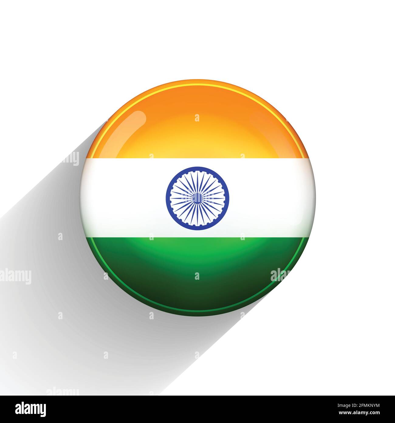 Glass light ball with flag of India. Round sphere, template icon ...