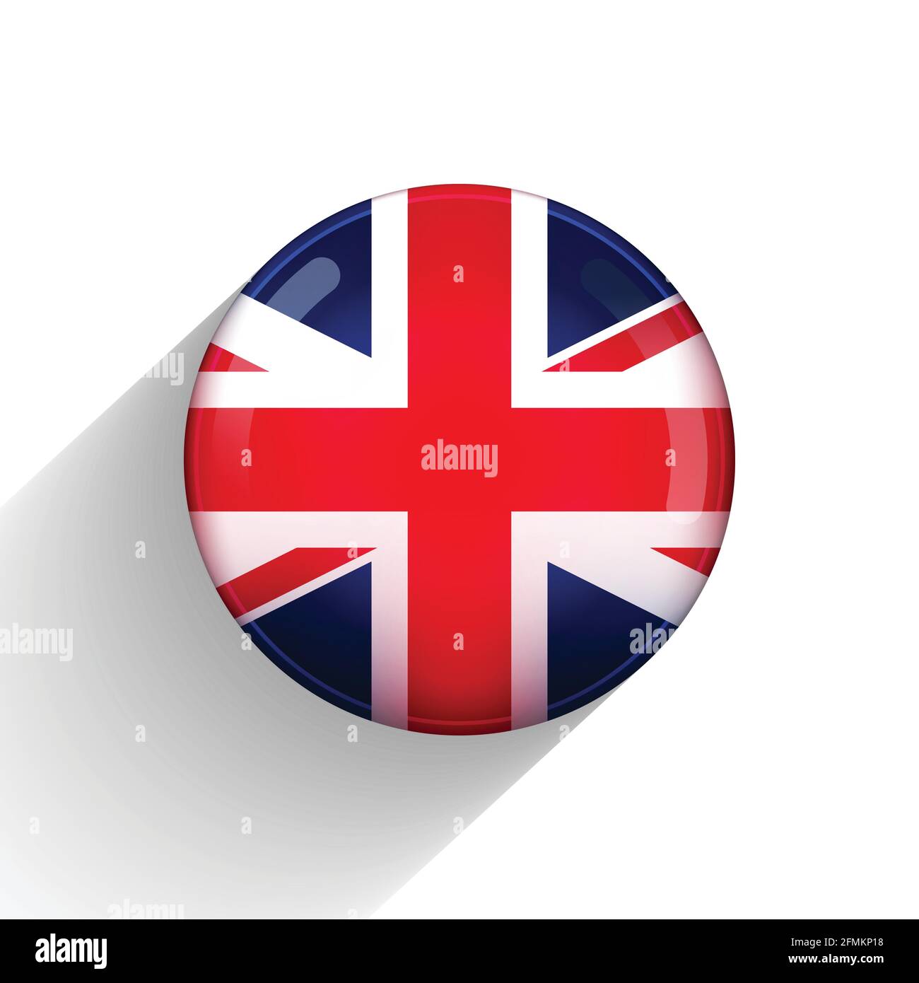 Glass light ball with flag of United Kingdom. Round sphere, template ...