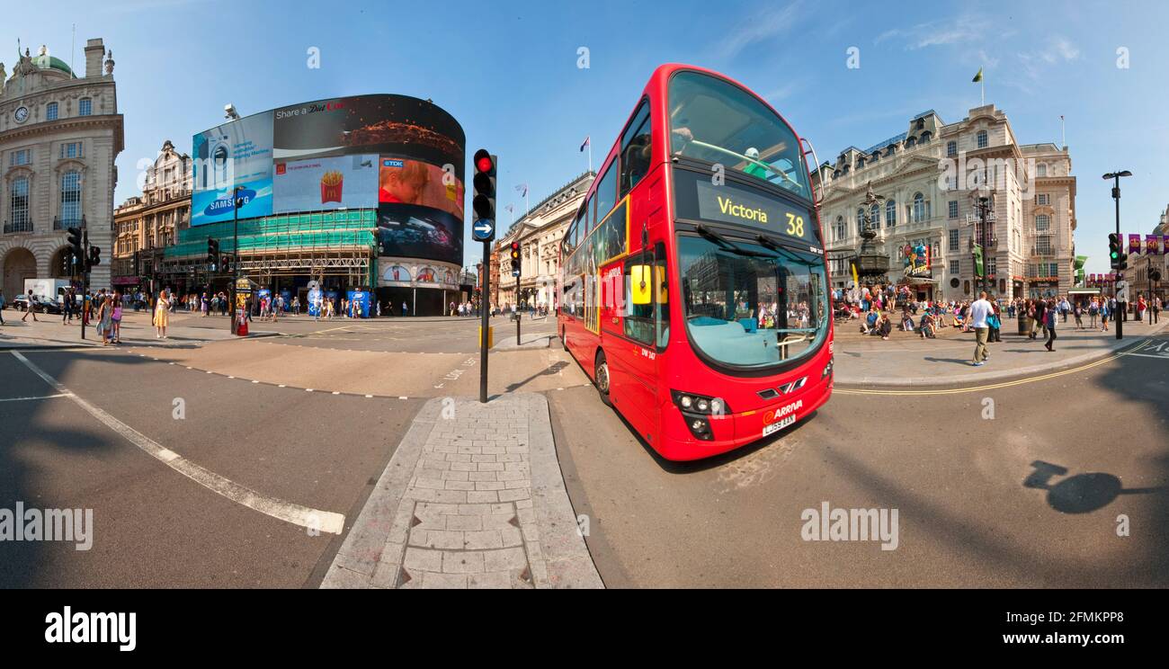 Stitched panorama photo of Piccadilly square, London Stock Photo - Alamy