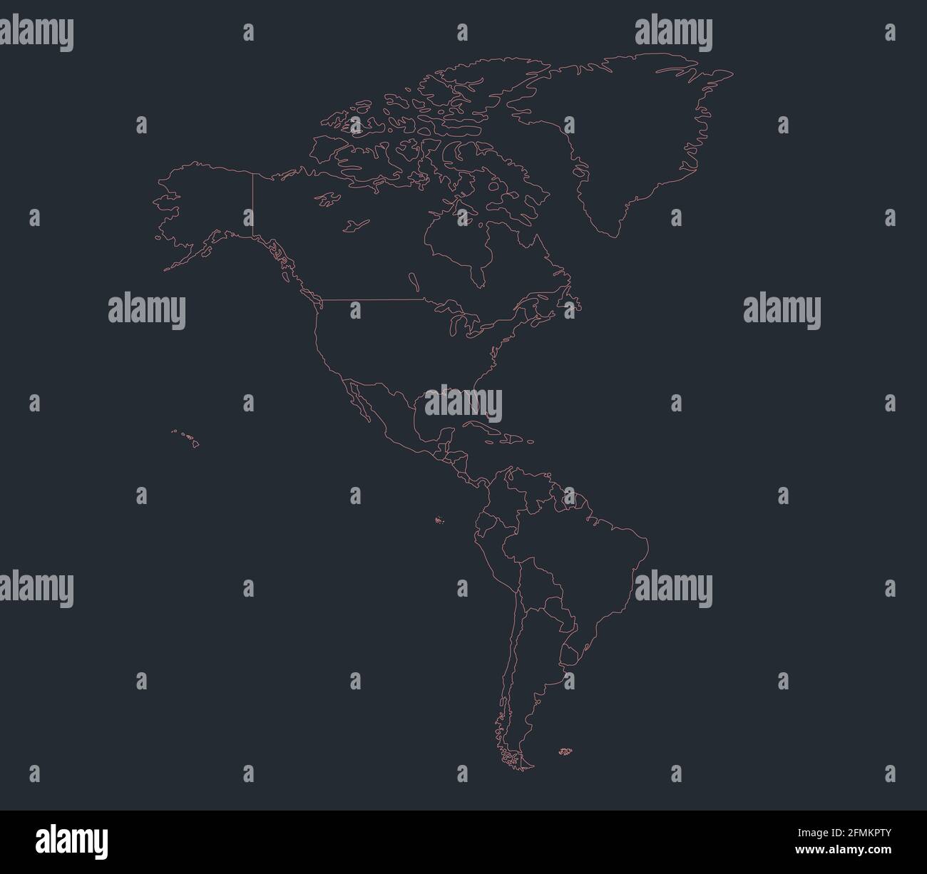 Infographics America map outline, flat design, color blue blank Stock ...