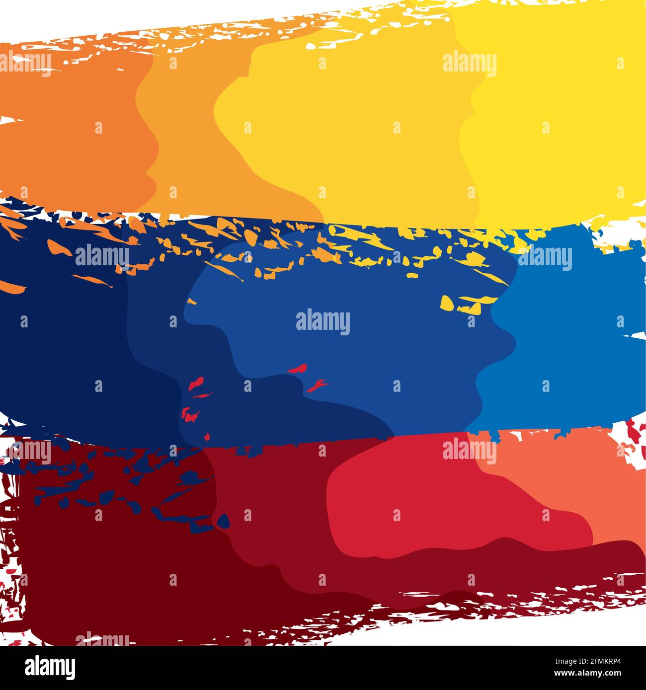 colombian flag painted Stock Vector Image & Art - Alamy