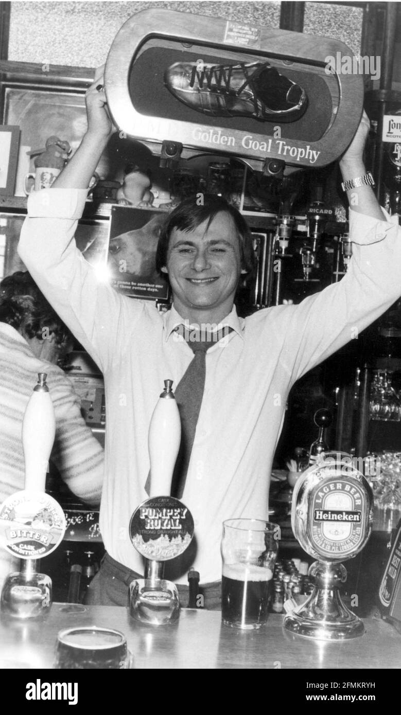 PUBLICAN BOBBY STOKES WITH THE GOLDEN BOOT AWARDED TO HIM FOR SCORING ...