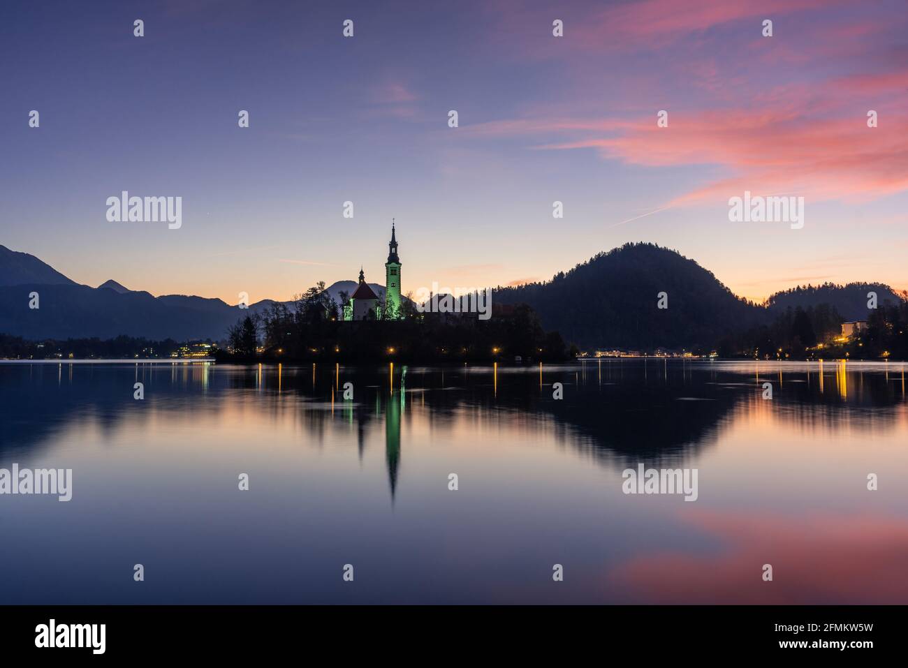 The famous Alpine Lake Bled (Blejsko jezero) in Slovenia, an amazing ...