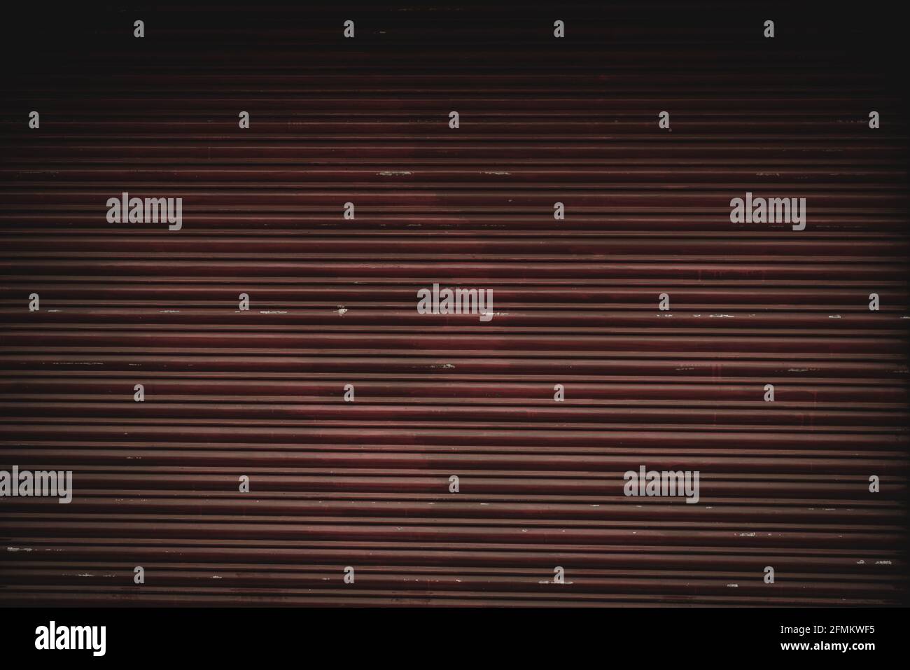 Closeup shot of outdoors metal gate blinds wooden vertical blinds Stock ...