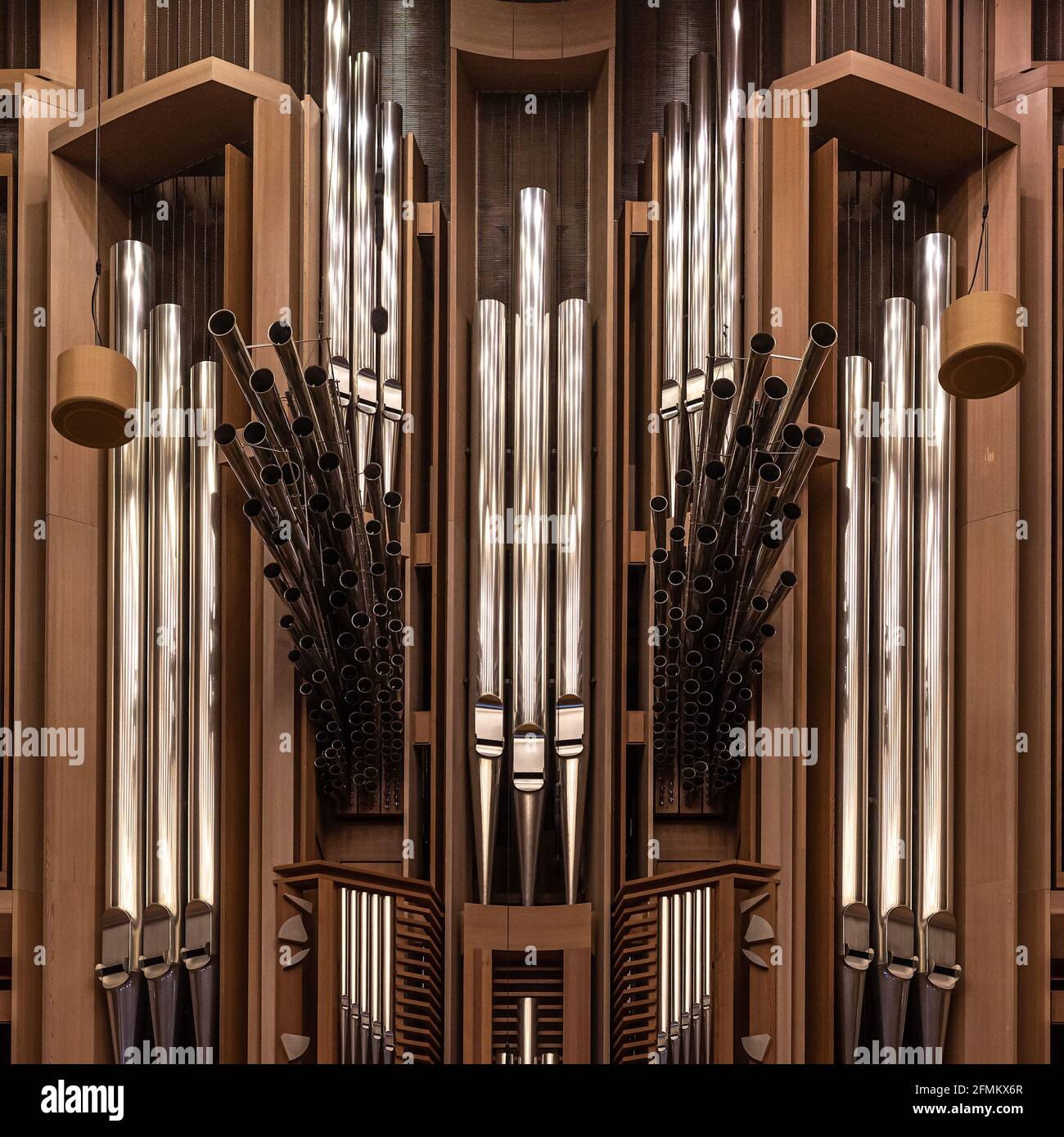 Organ at the Moscow House of Music, register with different pipes from ...