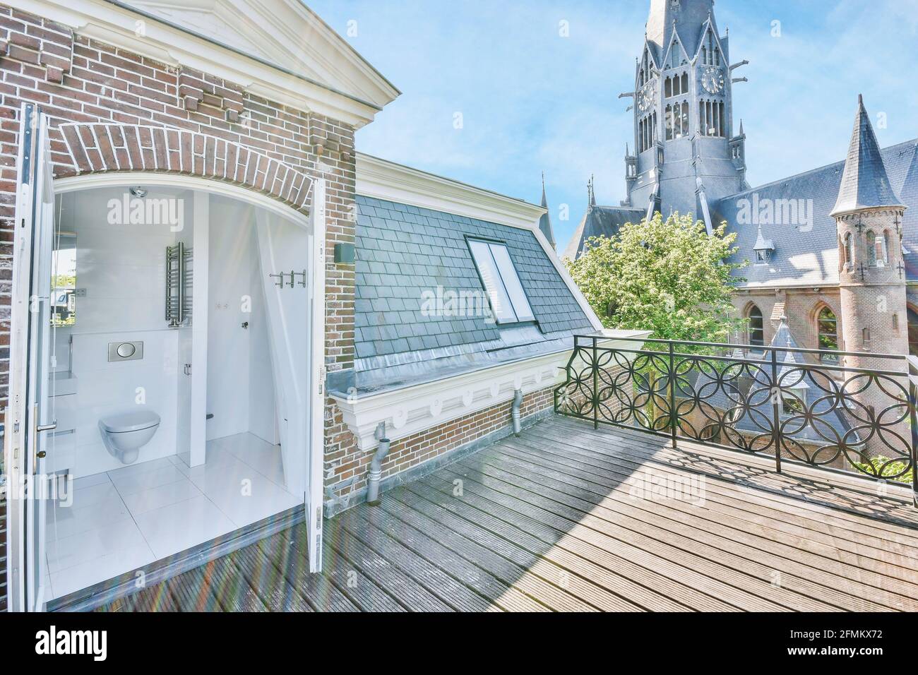 Terrace on roof of residential building Stock Photo - Alamy