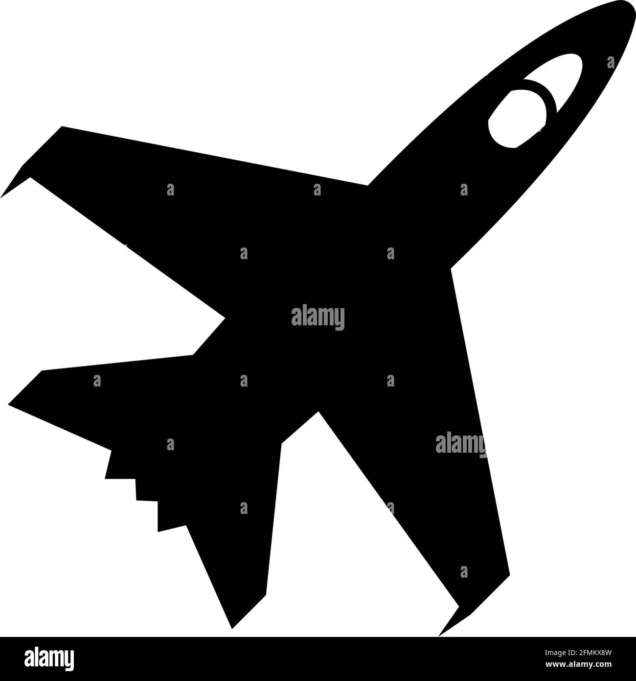 Armed Jet Fighter, Flight War Plane. Flat Vector Icon illustration ...