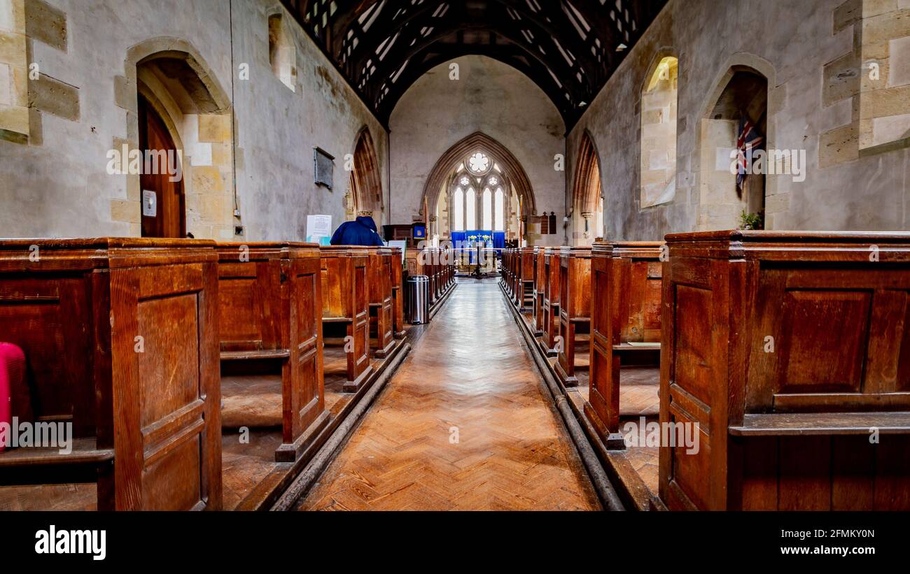 St Mary’s church Acton Burnell interior Stock Photo - Alamy