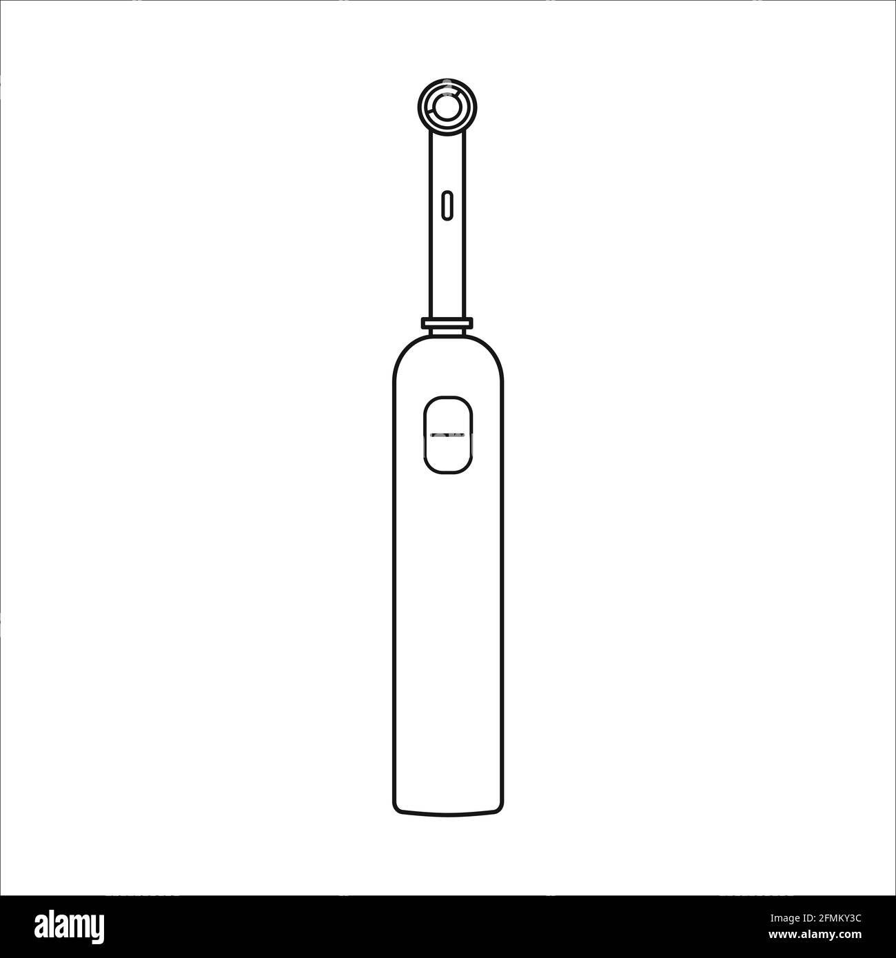 Electric toothbrush outline vector icon. Single dental health sign ...