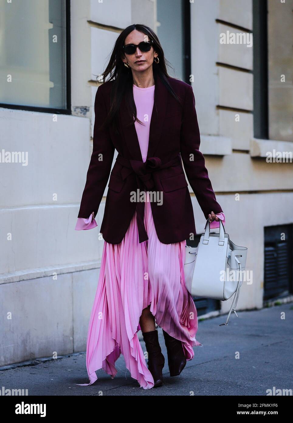 PARIS, France- February 26 2019: Chloe' Harrouche on the street in ...