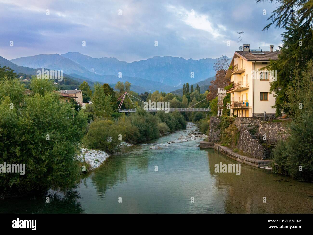 The River Torre in the city of Tarcento, in the Udine Province, Italy ...