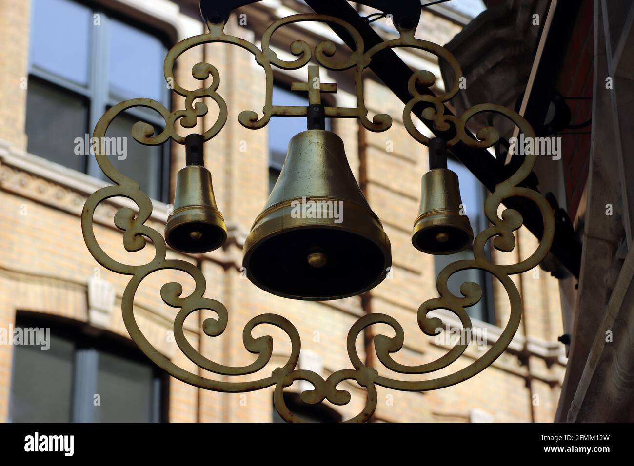 the bells pub sign London Stock Photo - Alamy
