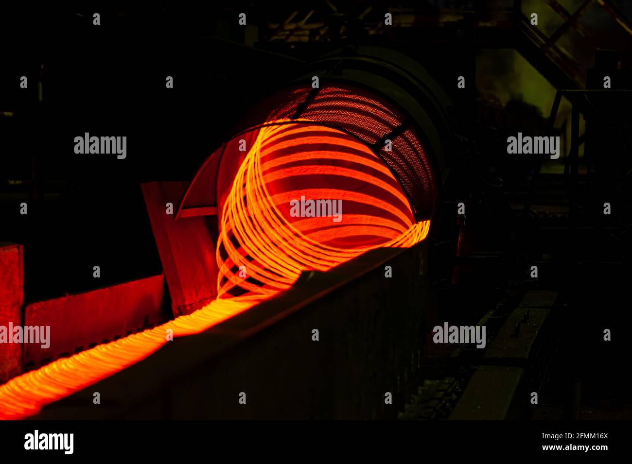Manufacturing of Industrial Steel Wire on a Wire Mill. Iron and Steel ...