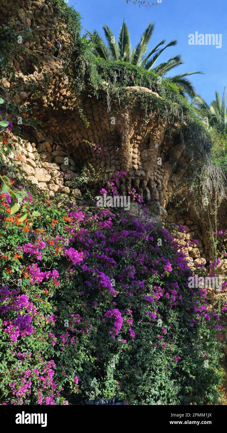 Barcelona, Catalunya, Spain, Europe, A beautiful landscape of Gaudì`s ...