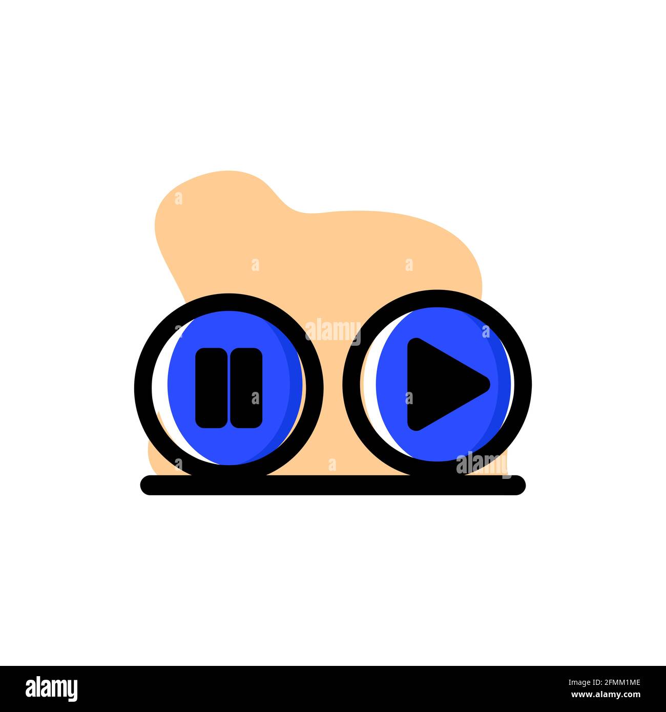 Pause and Play Button Conceptual Vector Illustration Design Icon eps10 ...