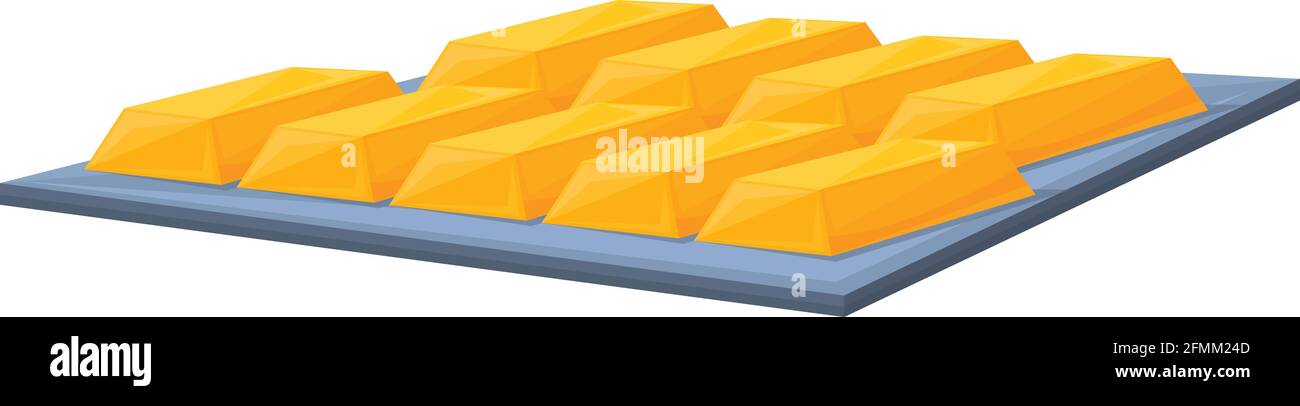 Golden bar stack icon. Cartoon of Golden bar stack vector icon for web ...