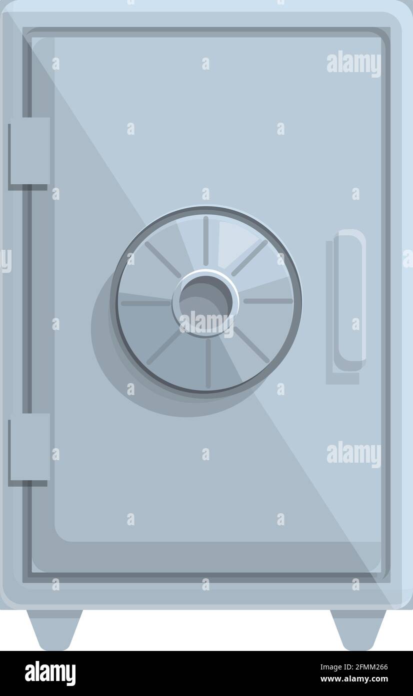 Metal money safe icon. Cartoon of Metal money safe vector icon for web ...