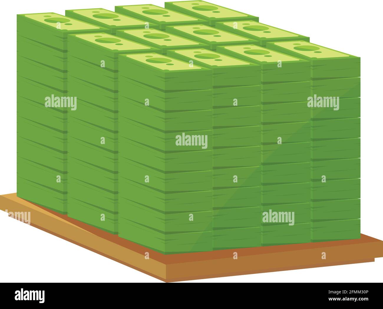 Bank cash wood pallet icon. Cartoon of Bank cash wood pallet vector ...