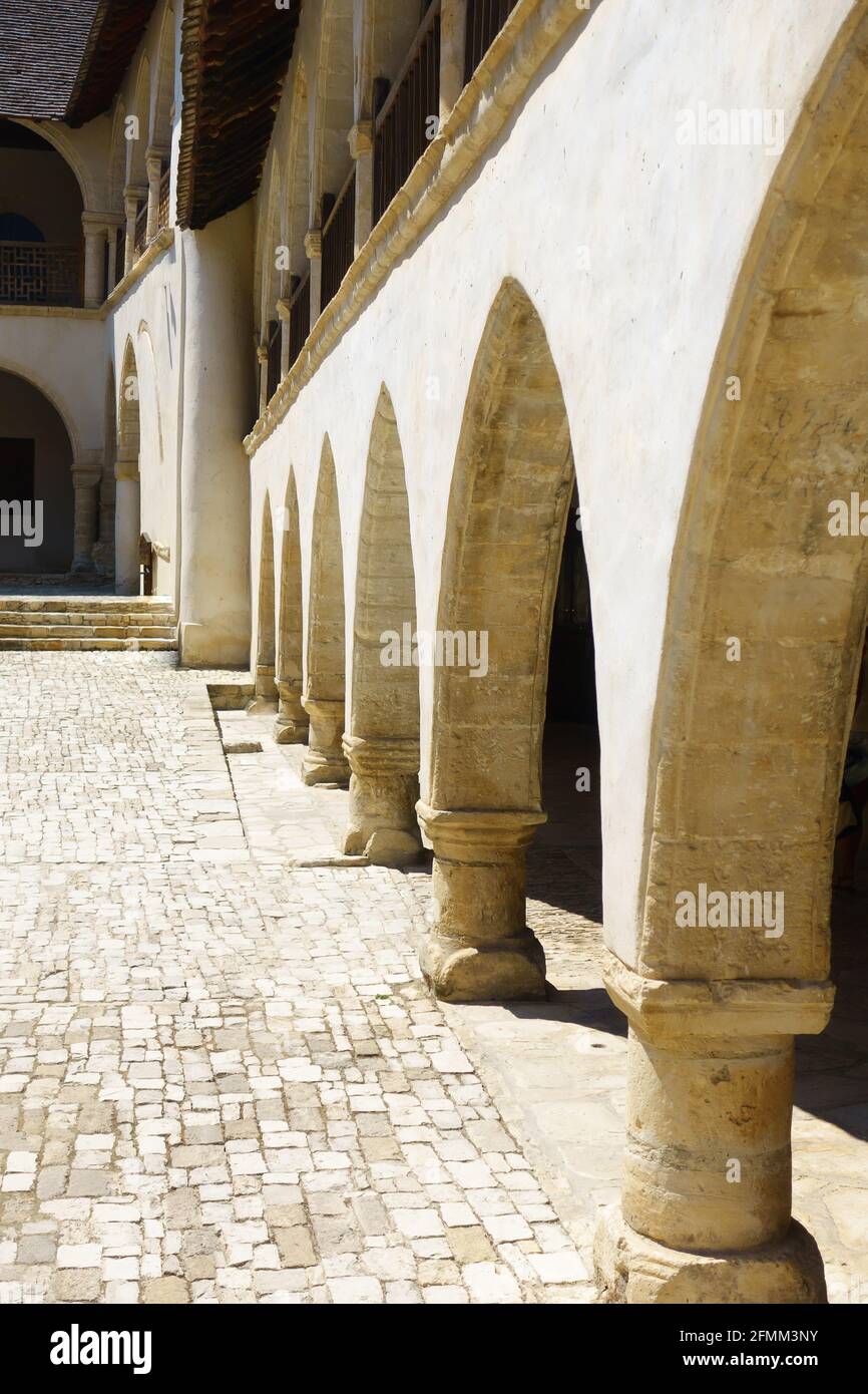 old arched structures in the courtyard of an ancient monastery Stock ...