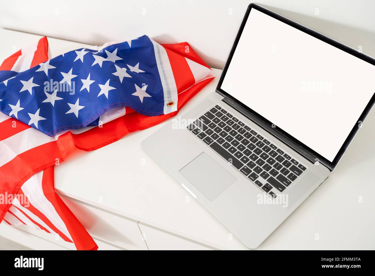flag of usa on independence day on 4th of july , isolated on white ...