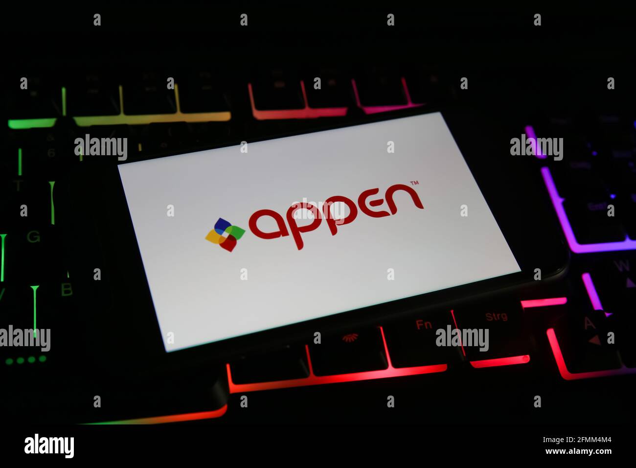 Viersen, Germany - May 1. 2021: Closeup of mobile phone screen with ...