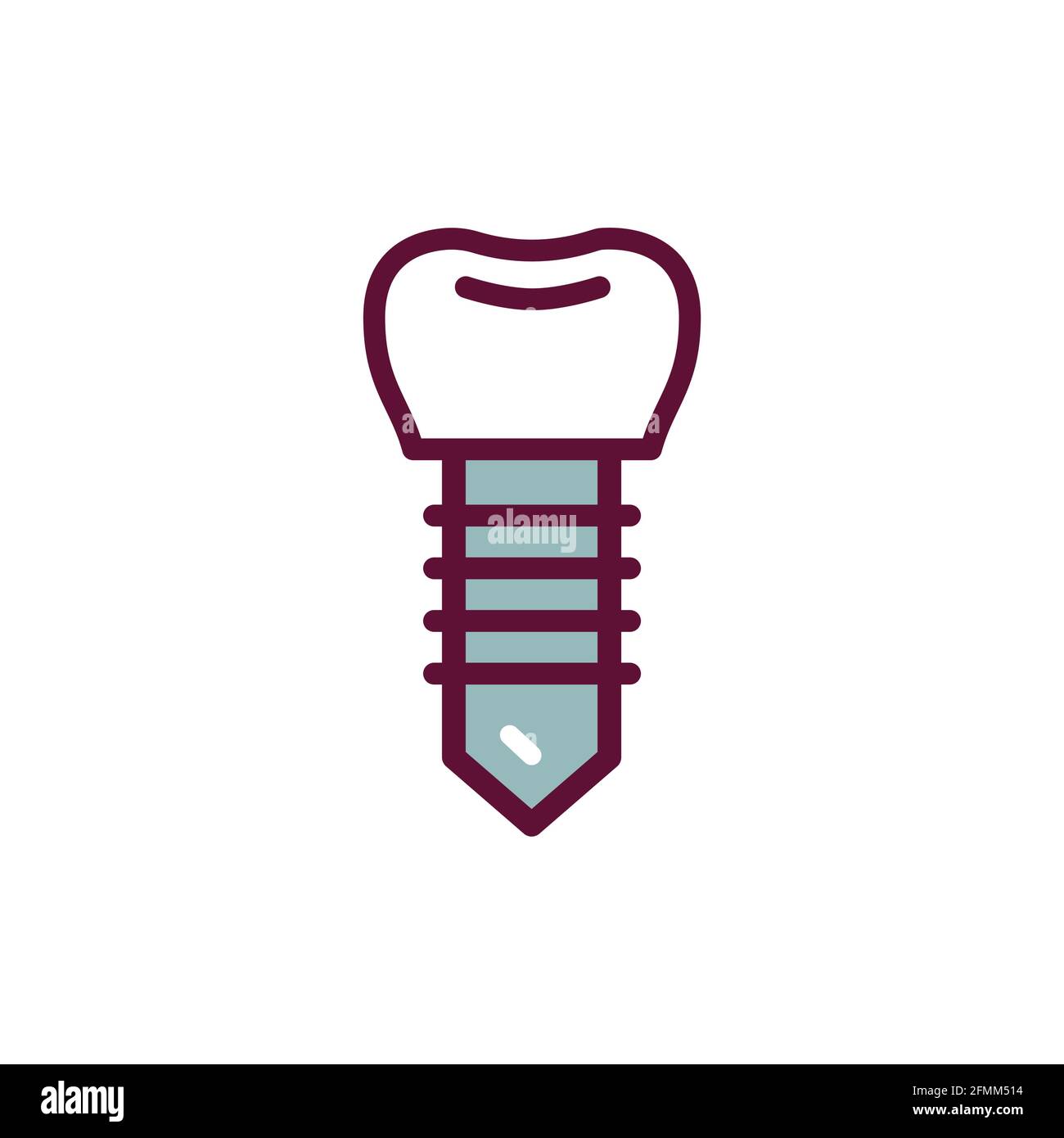 Artificial tooth color line icon. Isolated vector element. Outline ...