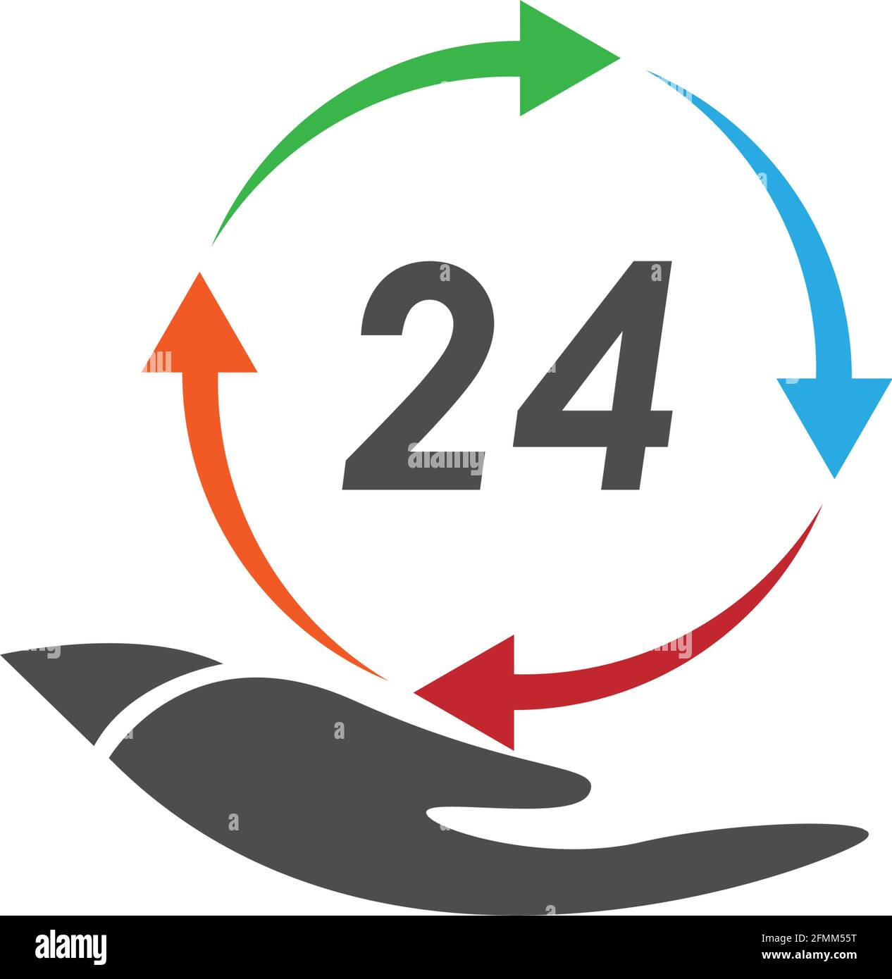 24 Hour icon logo vector illustration design template Stock Vector ...
