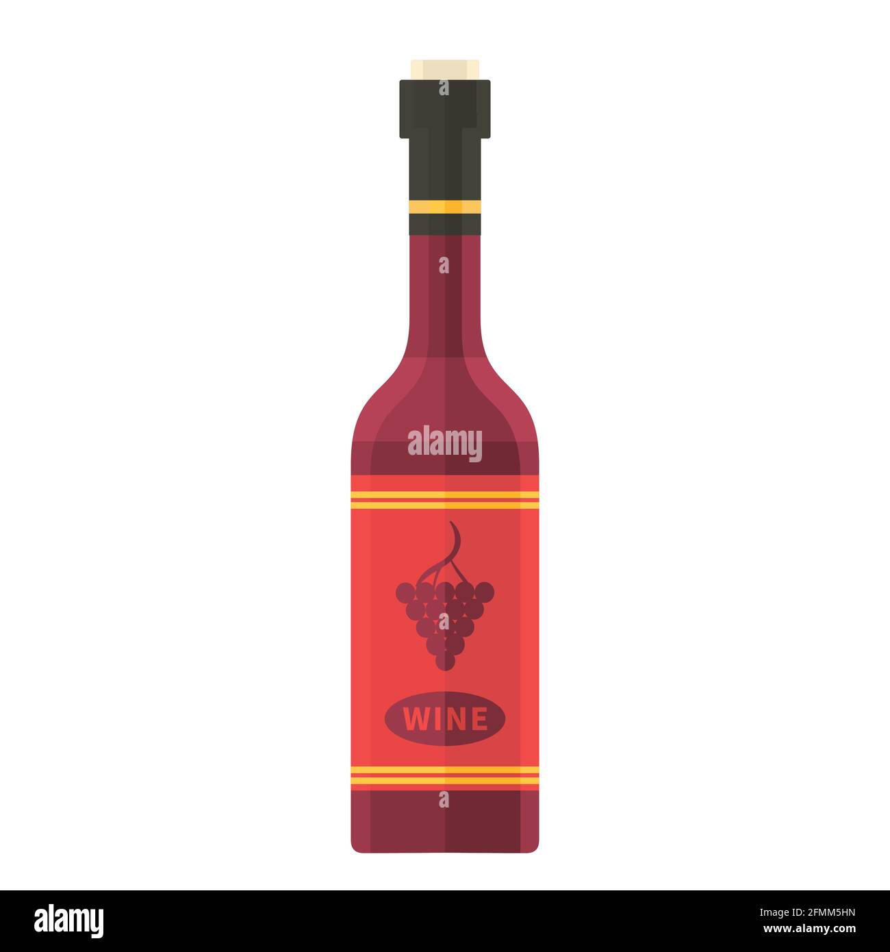 Cartoon vector illustration isolated object alcohol drink red wine ...