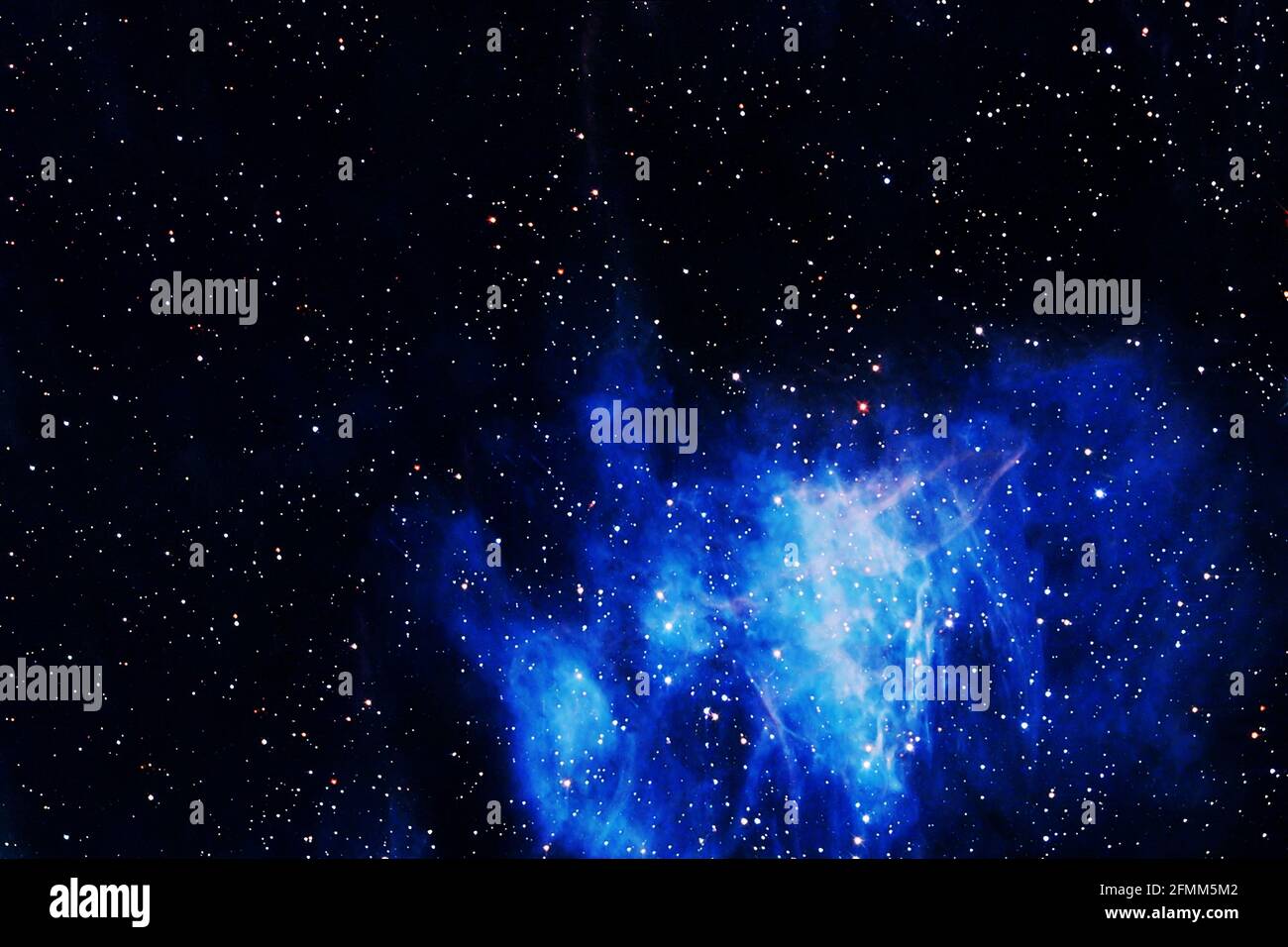 Blue space nebula. Elements of this image were furnished by NASA. High ...