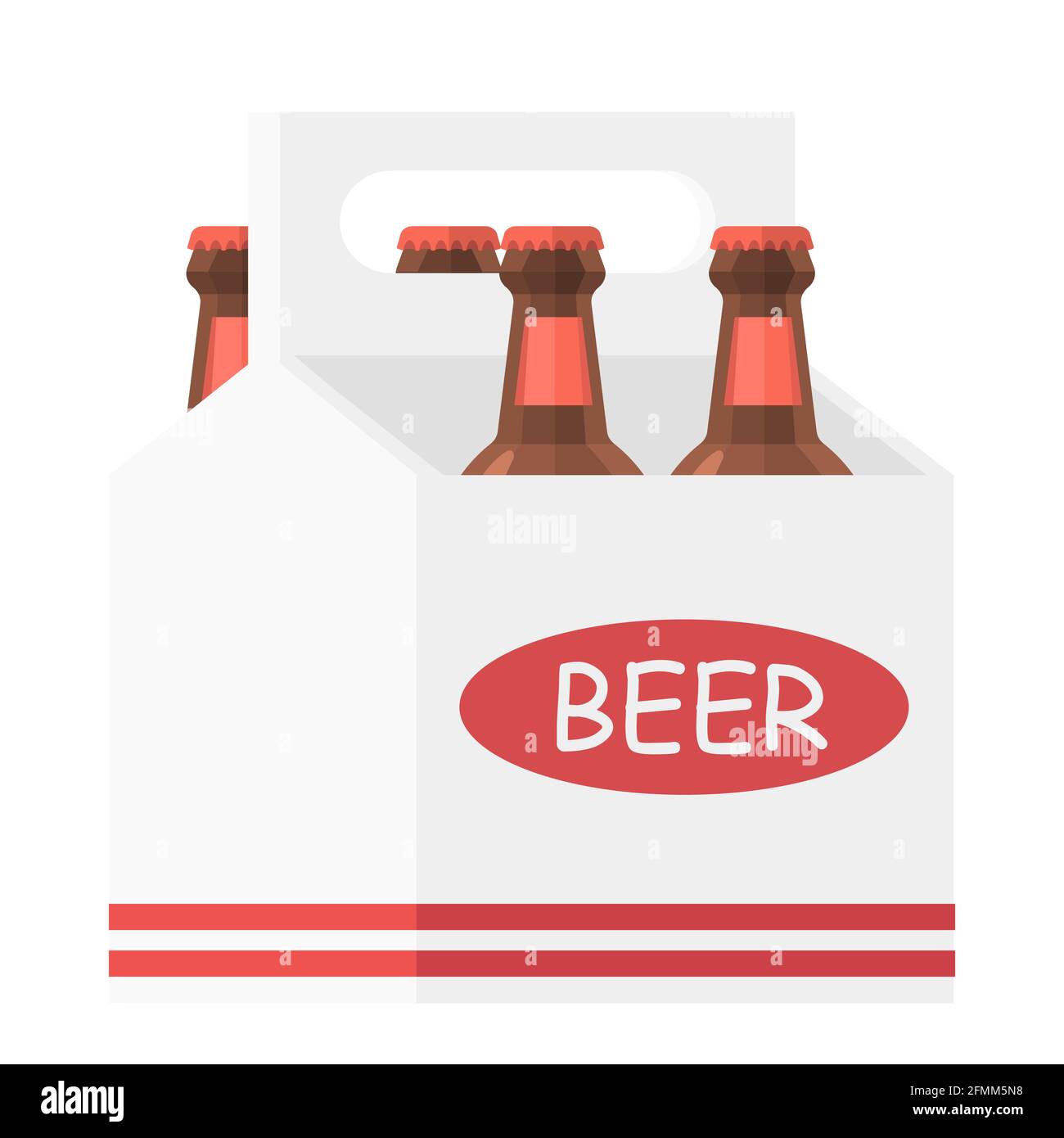 Cartoon vector illustration isolated object beer carry box and beer ...