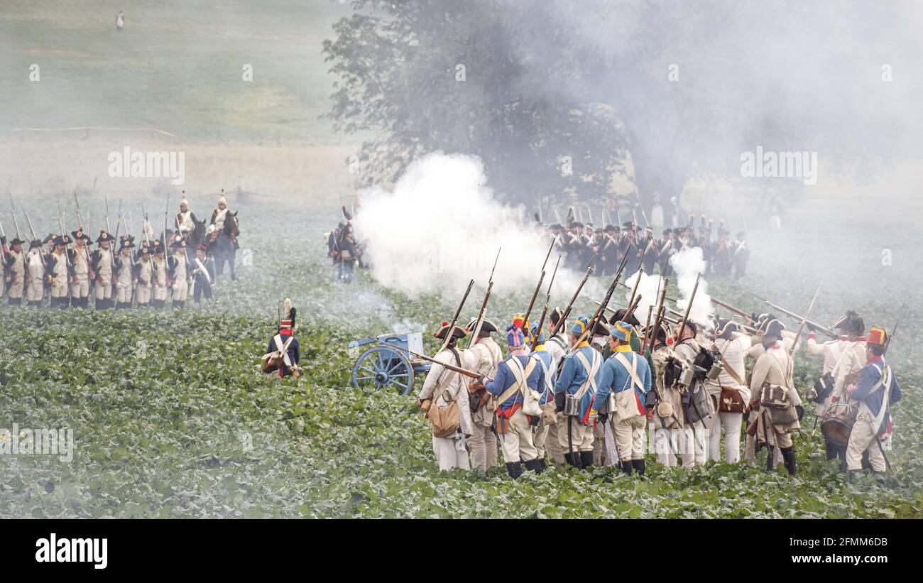 Napoleon bonaparte leading his troops at the battle of jena auerstedt ...