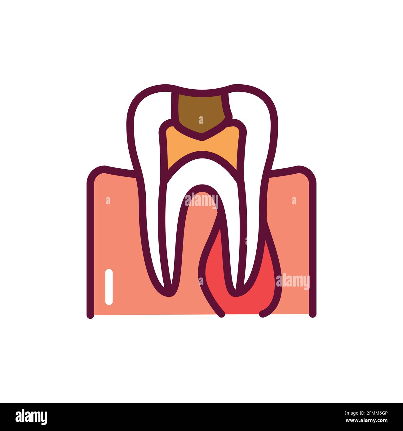 Periodontitis Color Line Icon Isolated Vector Element Outline Pictogram For Web Page Mobile