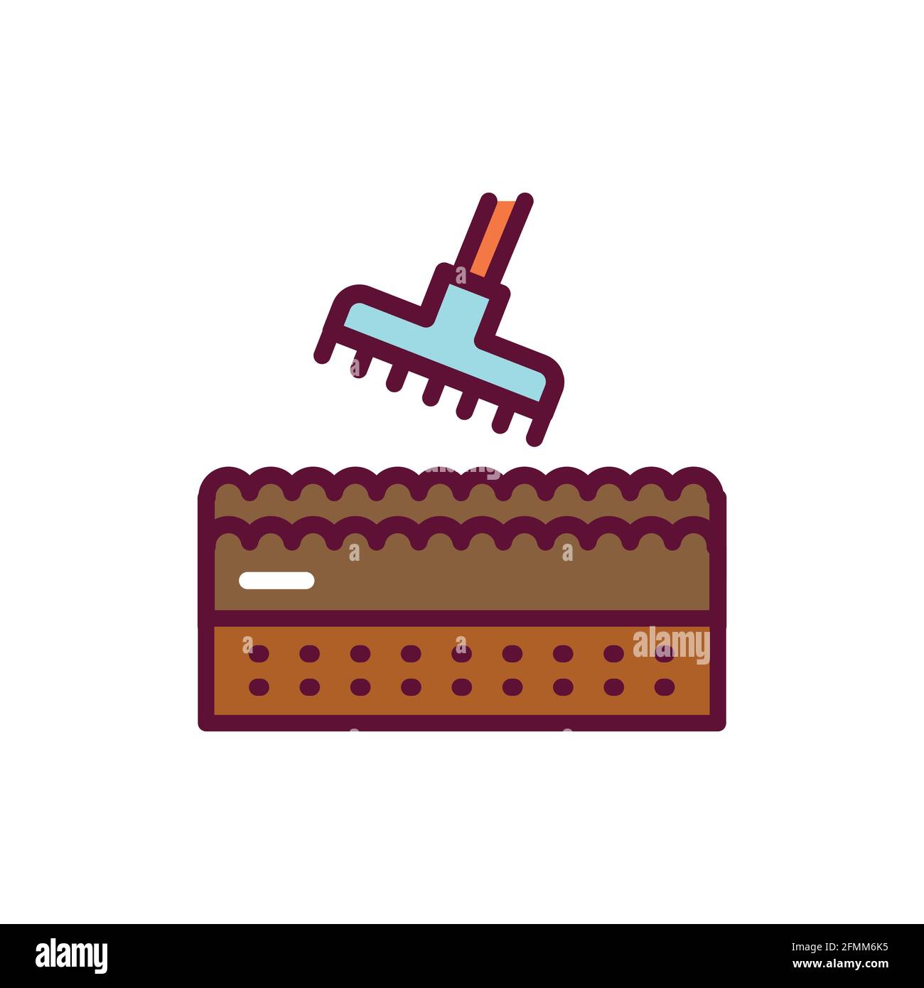 Loosen the soil color line icon. Isolated vector element. Outline ...