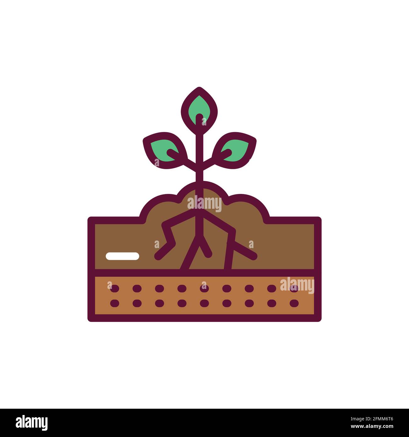 Watering soil color line icon. Isolated vector element. Outline ...