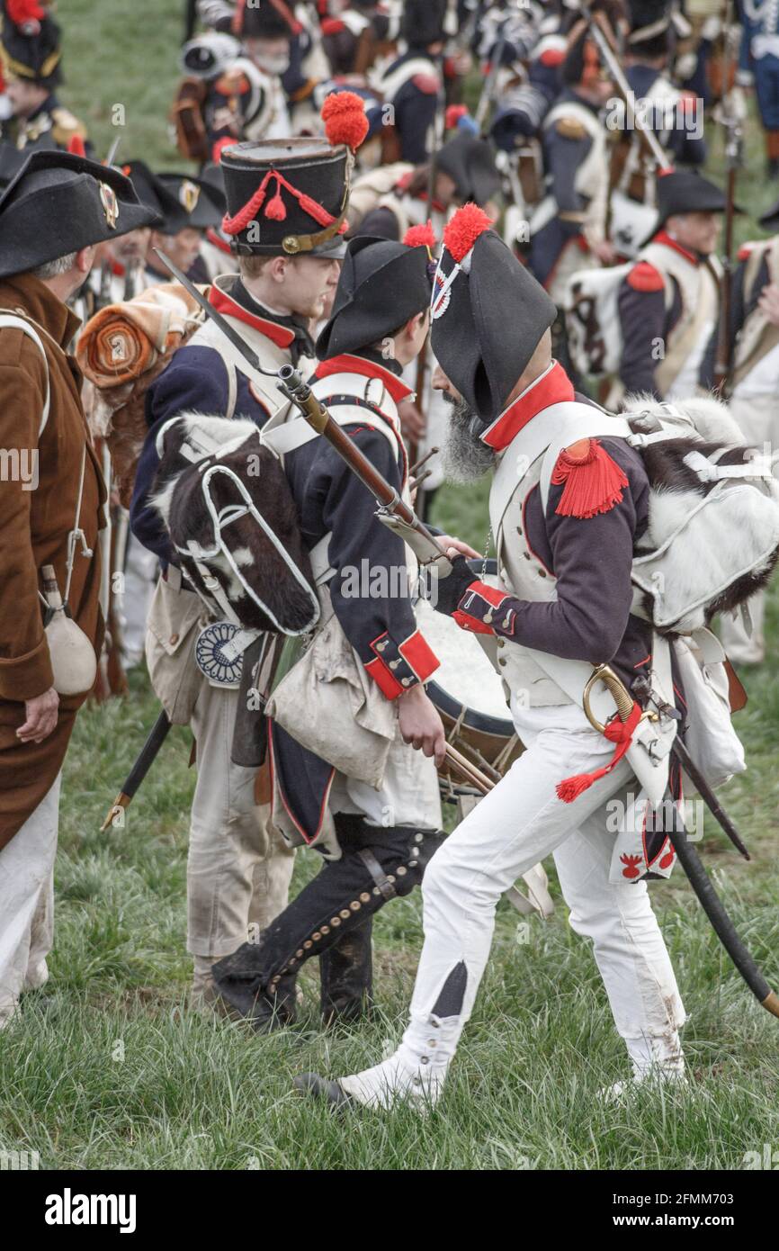 Napoleon bonaparte leading his troops at the battle of jena auerstedt ...