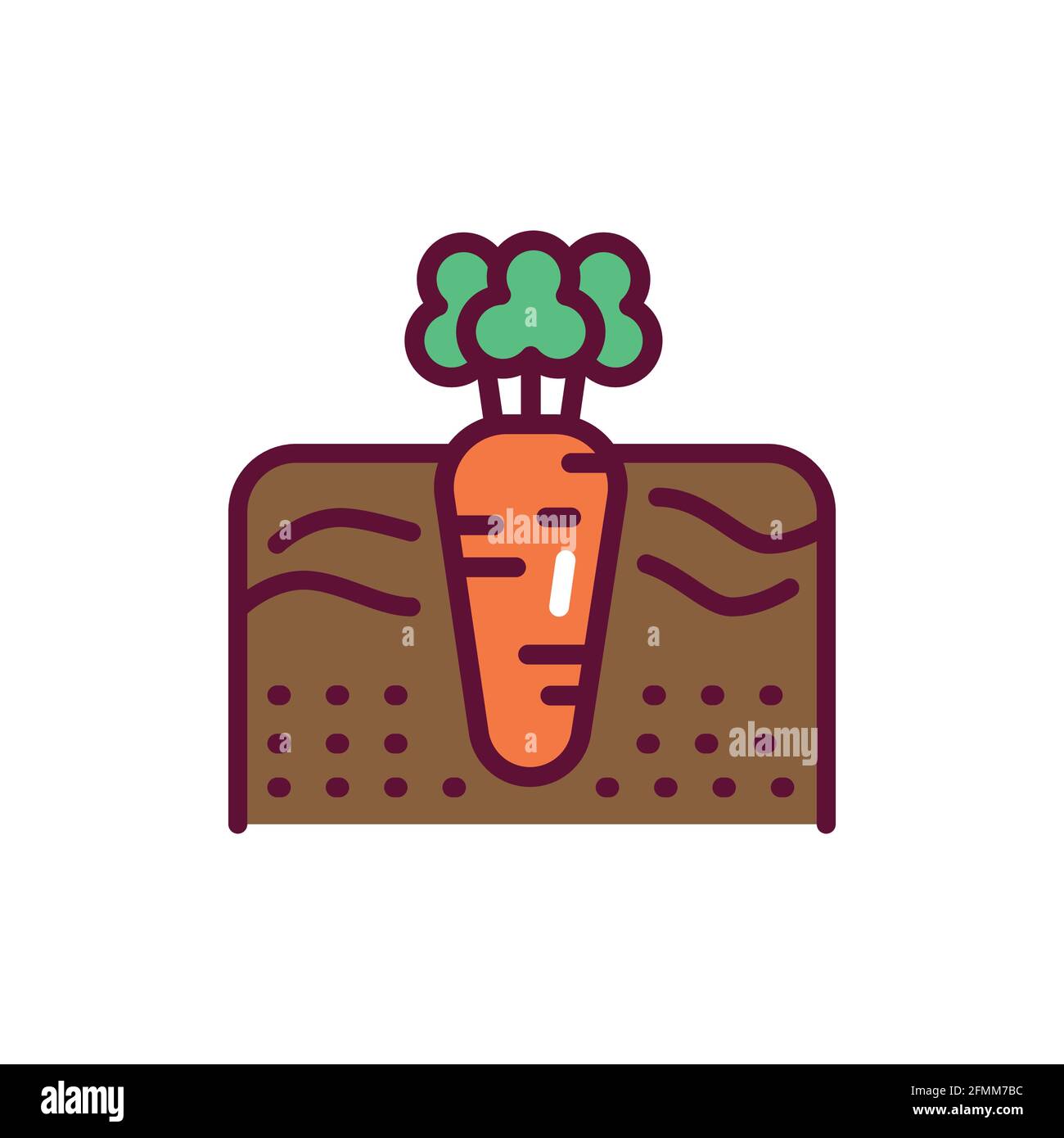 Growing carrot color line icon. Isolated vector element. Outline ...