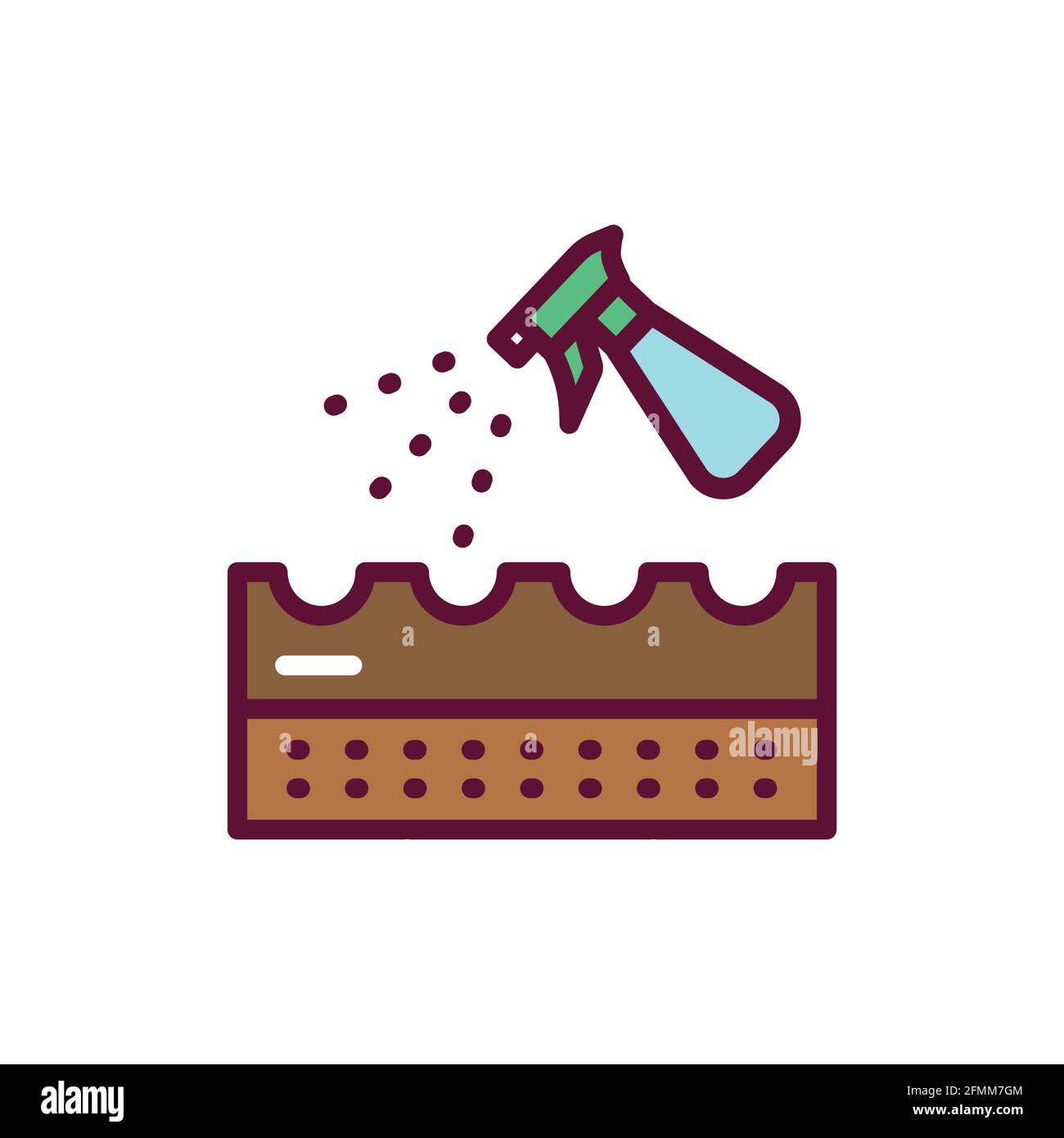 Splashing soil color line icon. Isolated vector element. Outline ...